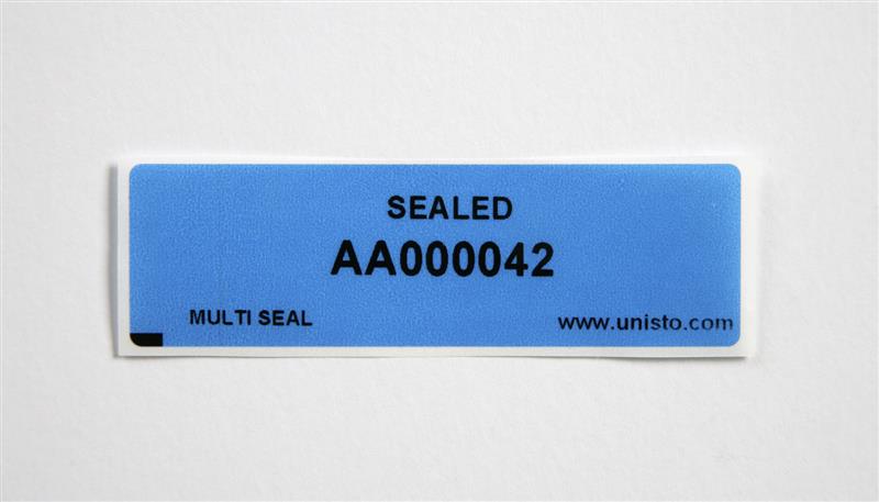 Unisto MultiSeal Void Residue Leaving Security Label.
