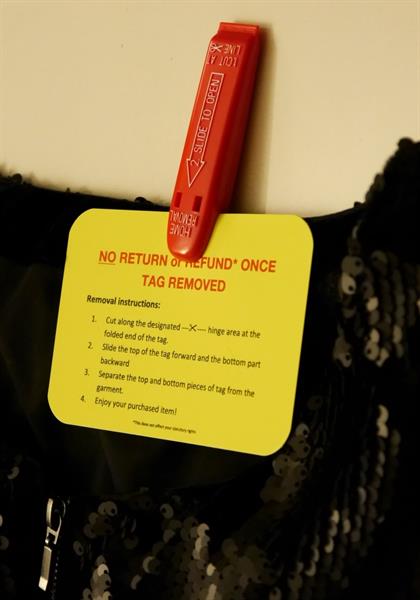 Anti Wardrobing Kit, preventing wear and return fraud.